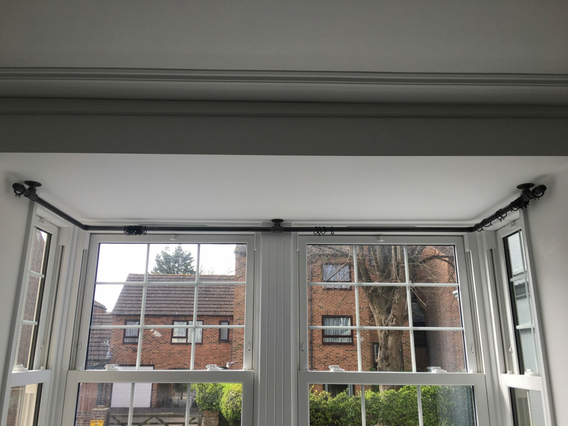 Customisable Bay Window Curtain Pole & Bracket Set | Industrial Pipe ...
