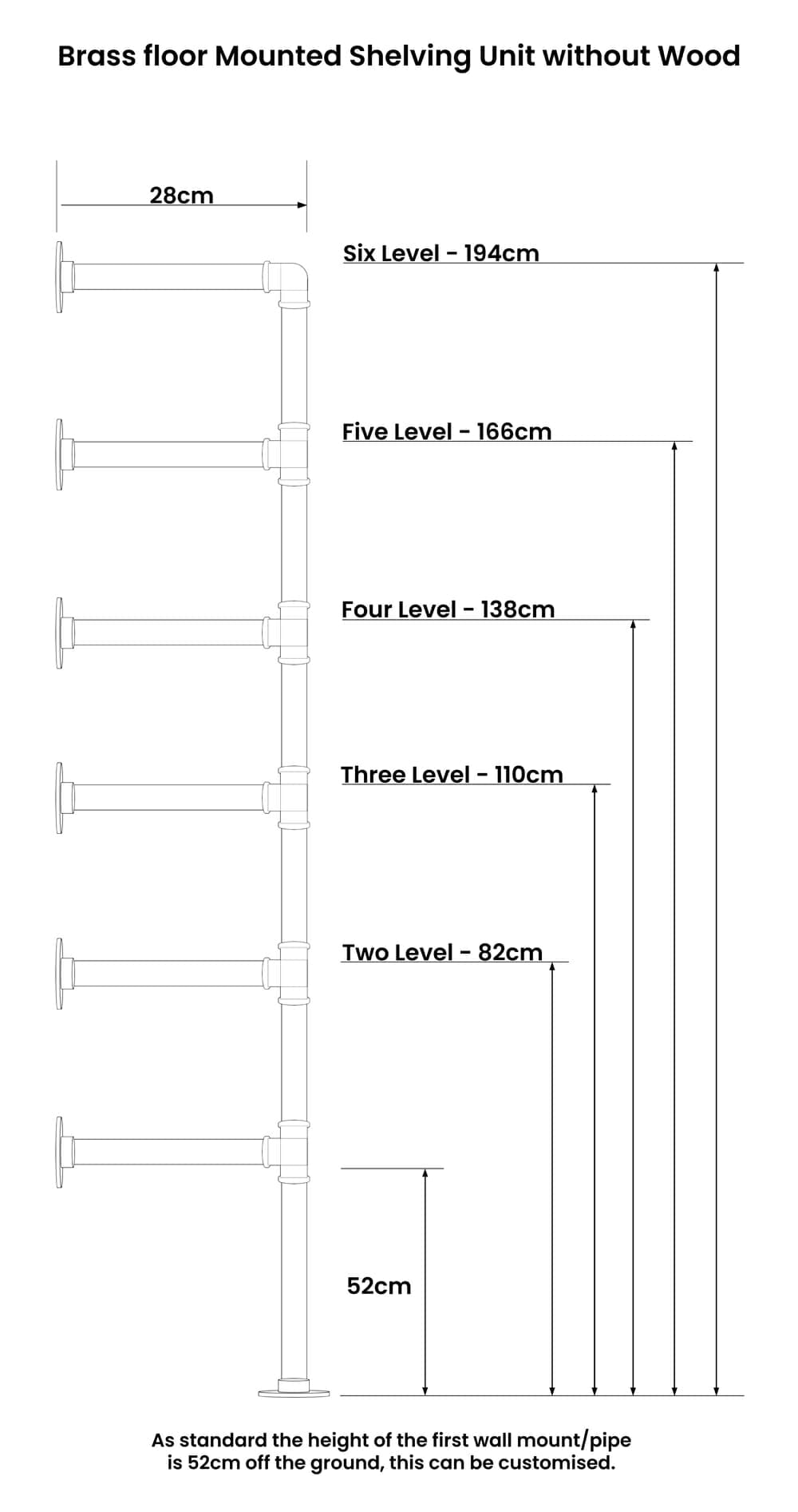 Solid Brass Shelving Unit Pipe Dream Furniture