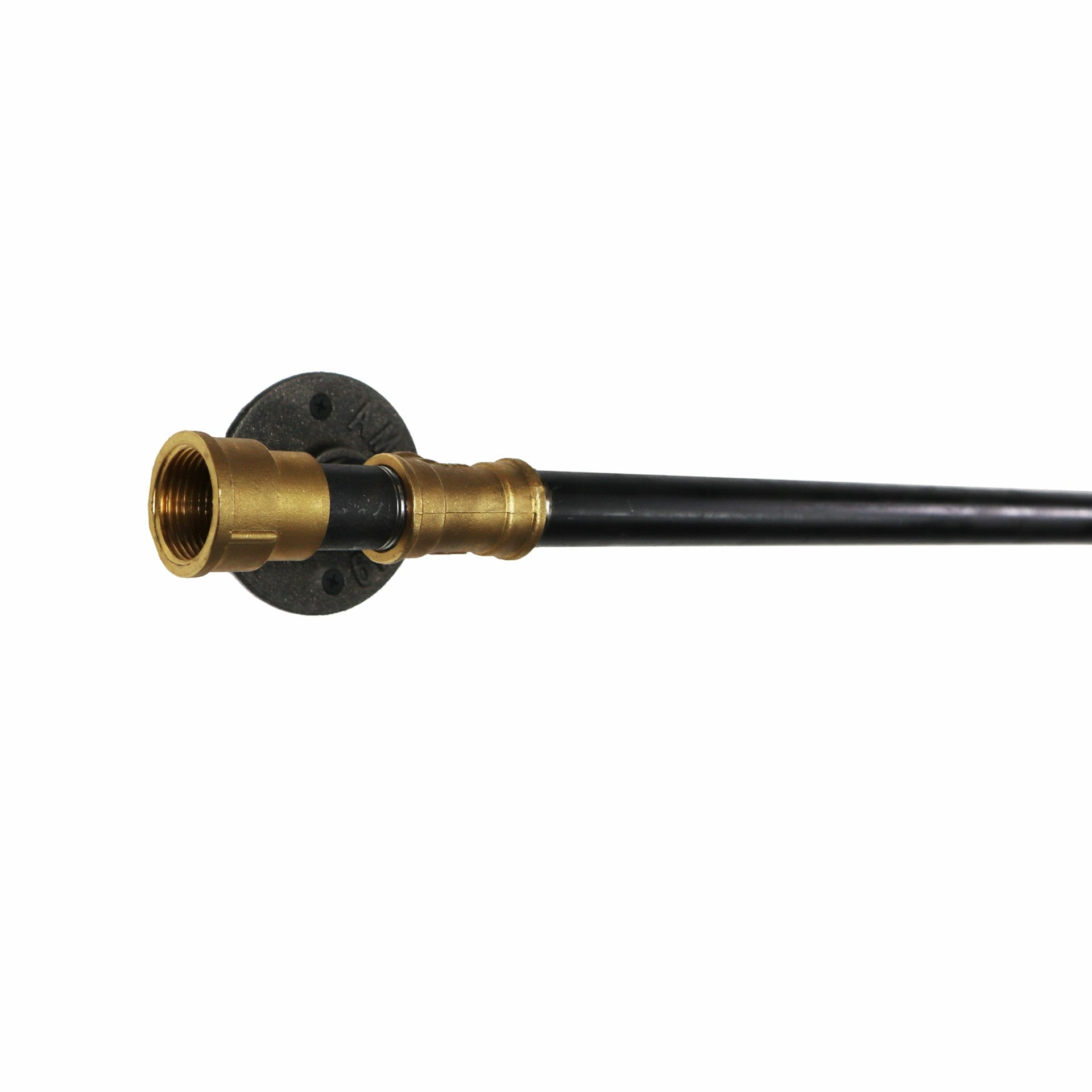 Finial Style Curtain Pole Industrial Raw Steel And Brass Pipe Style