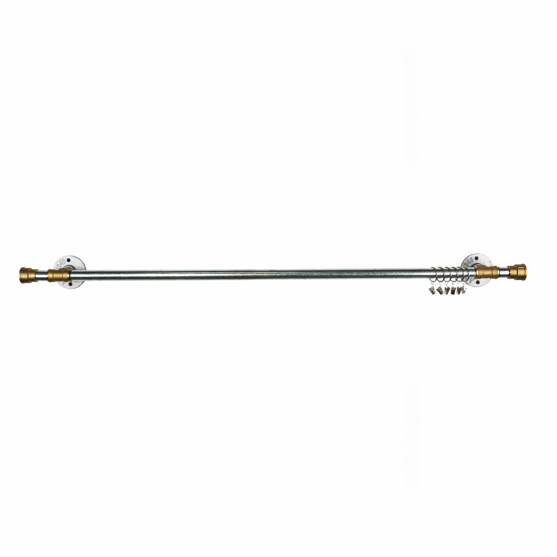 Finial Style Curtain Pole Industrial Silver Steel And Brass Pipe