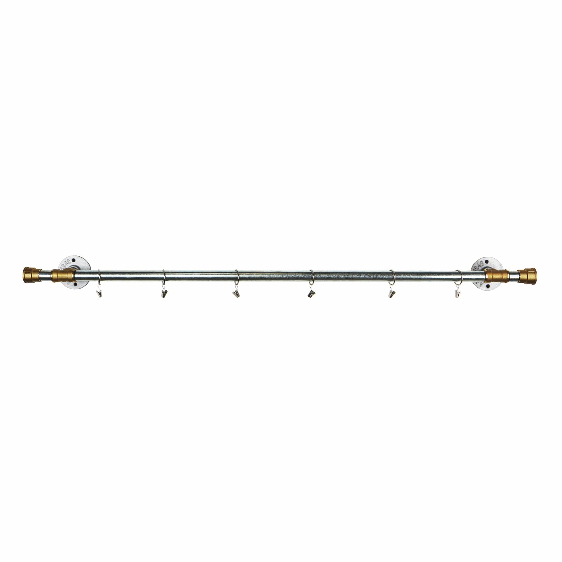 Finial Style Curtain Pole Industrial Silver Steel And Brass Pipe